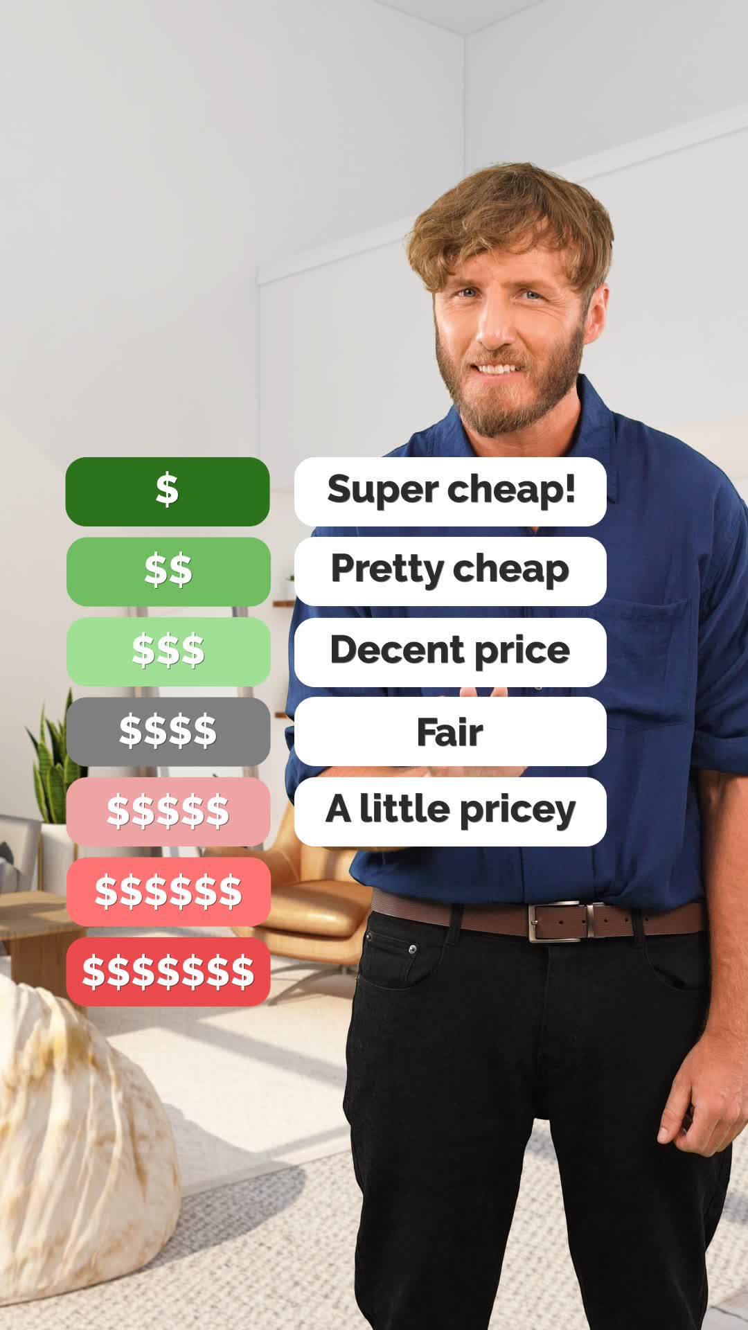 Learn How to React to Prices in English